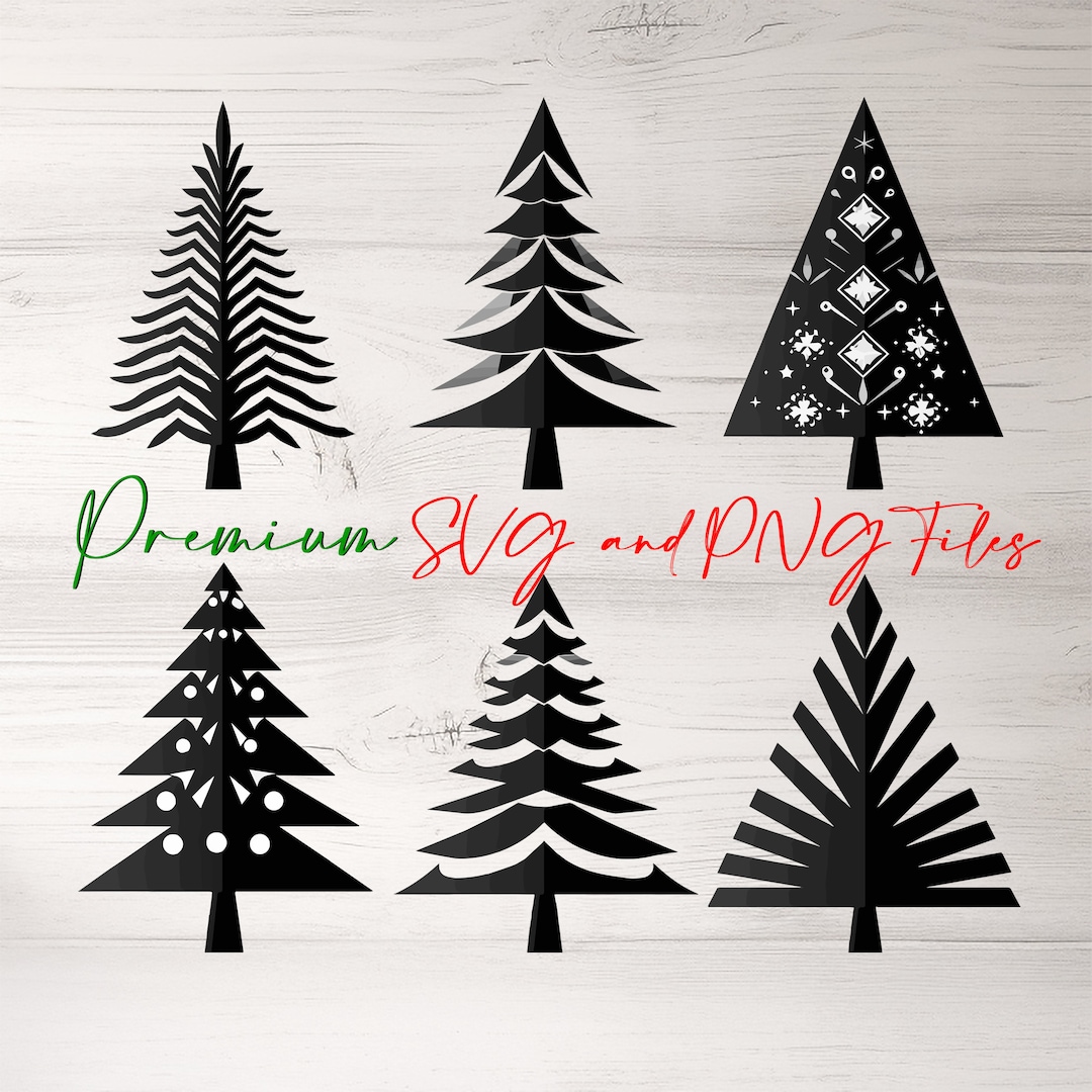 Premium Xmas Trees SVG Bundle, Elegant Downloadable Christmas Tree SVG ...