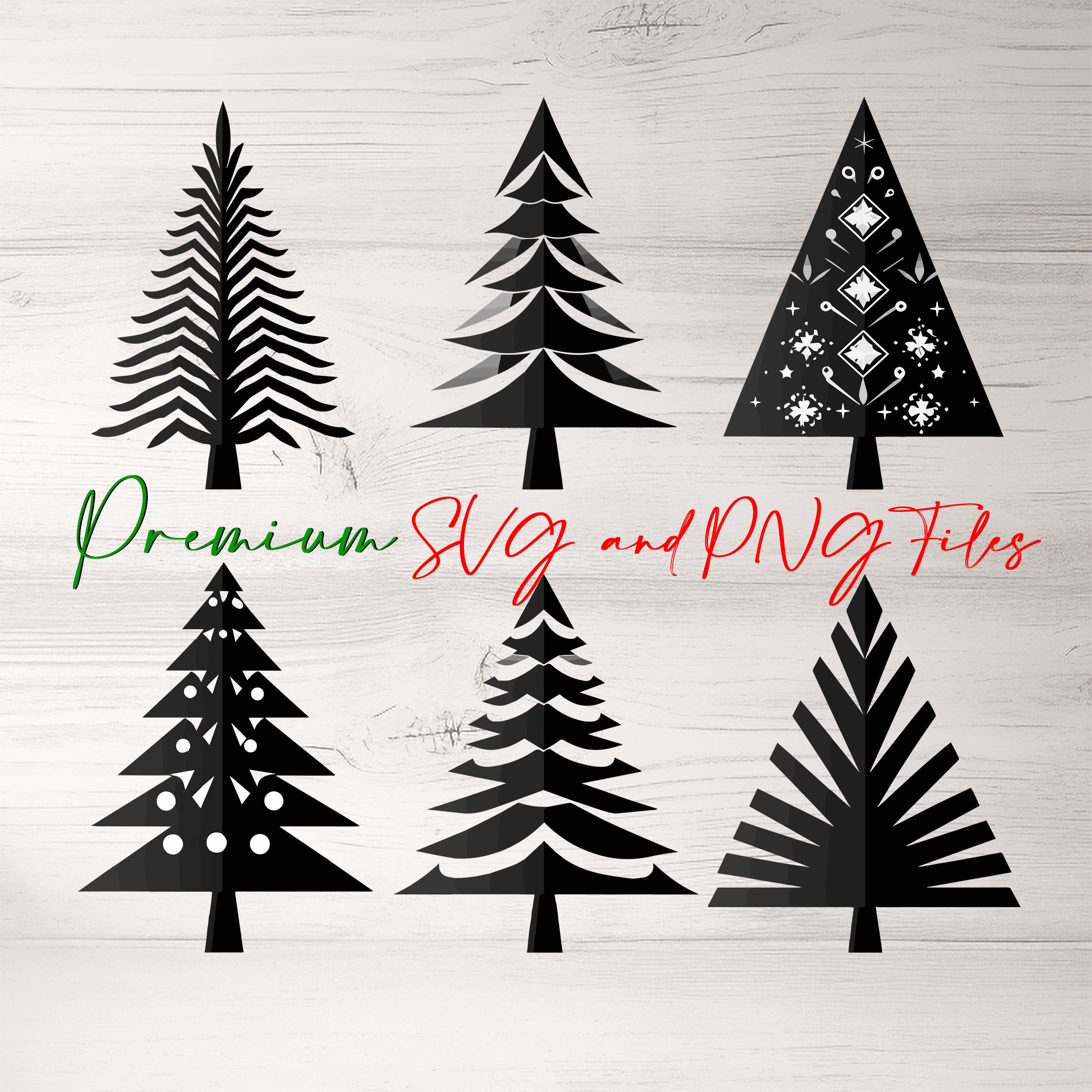 Premium Xmas Trees SVG Bundle, Elegant Downloadable Christmas Tree SVG ...