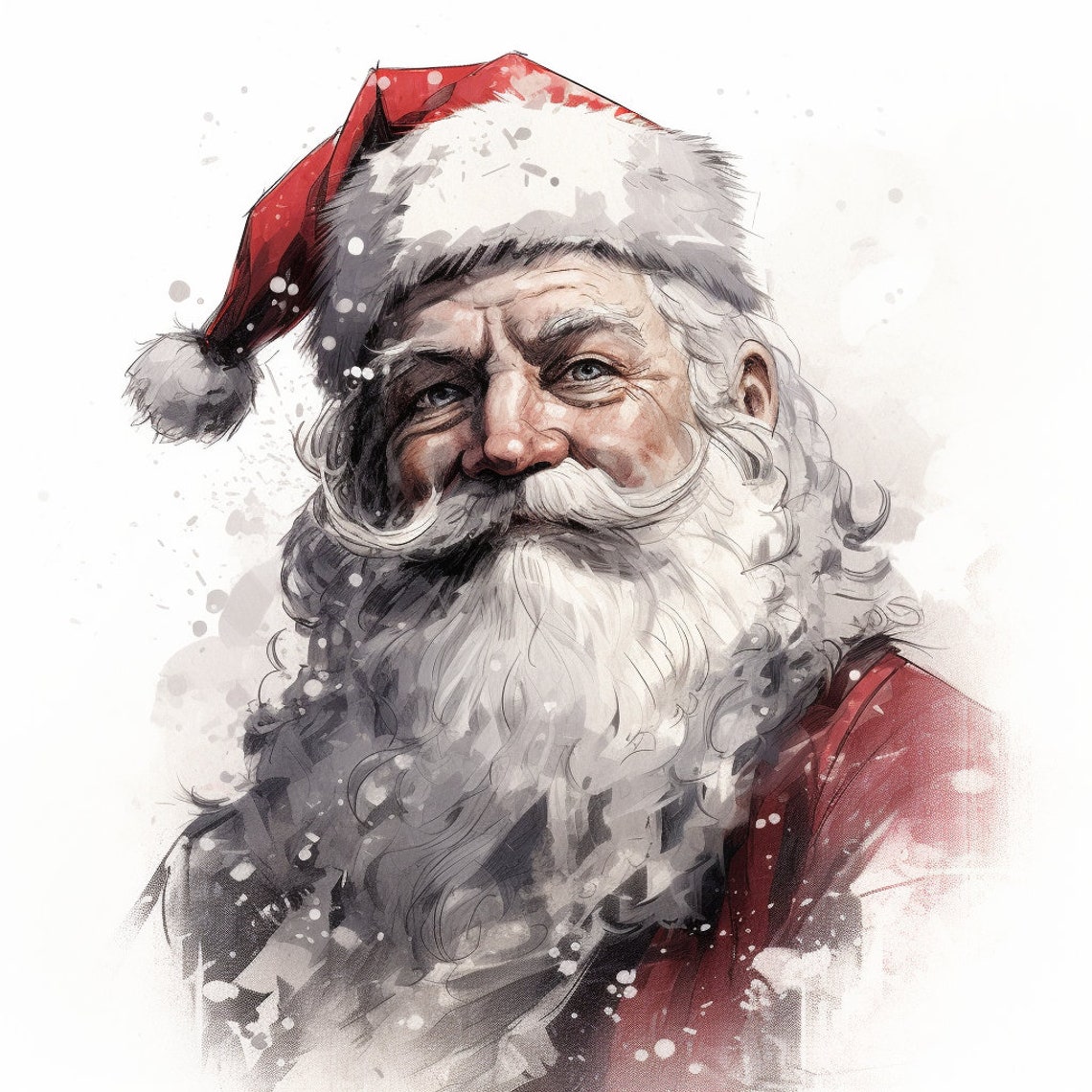 Premium Santa Sketch PNG, High Resolution SVG, White Background, Santa ...