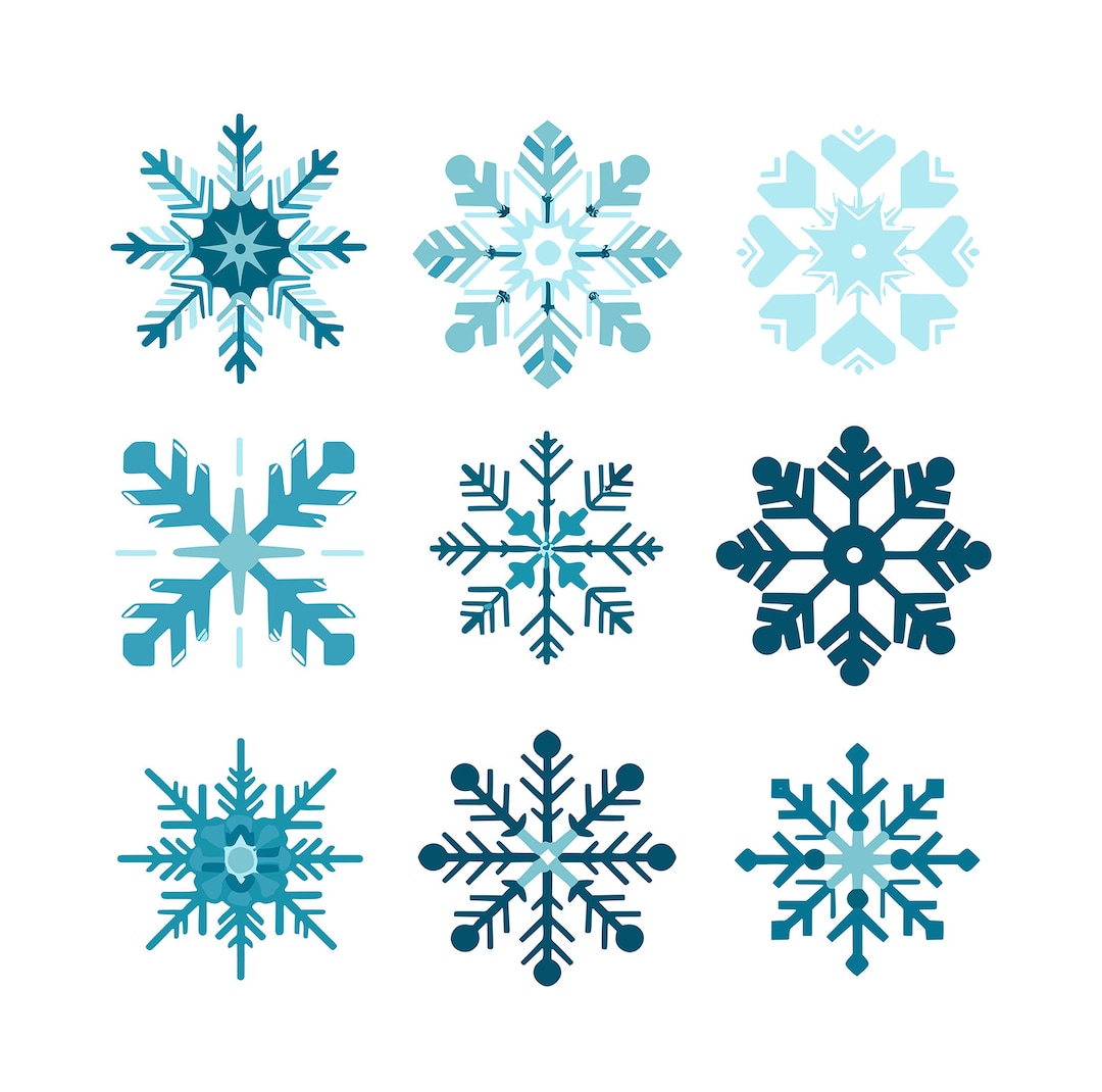 Premium Snowflakes PNG, Cute Xmas Snowflakes SVG Downloadable Clipart, Holiday Snowflake JPEG ...