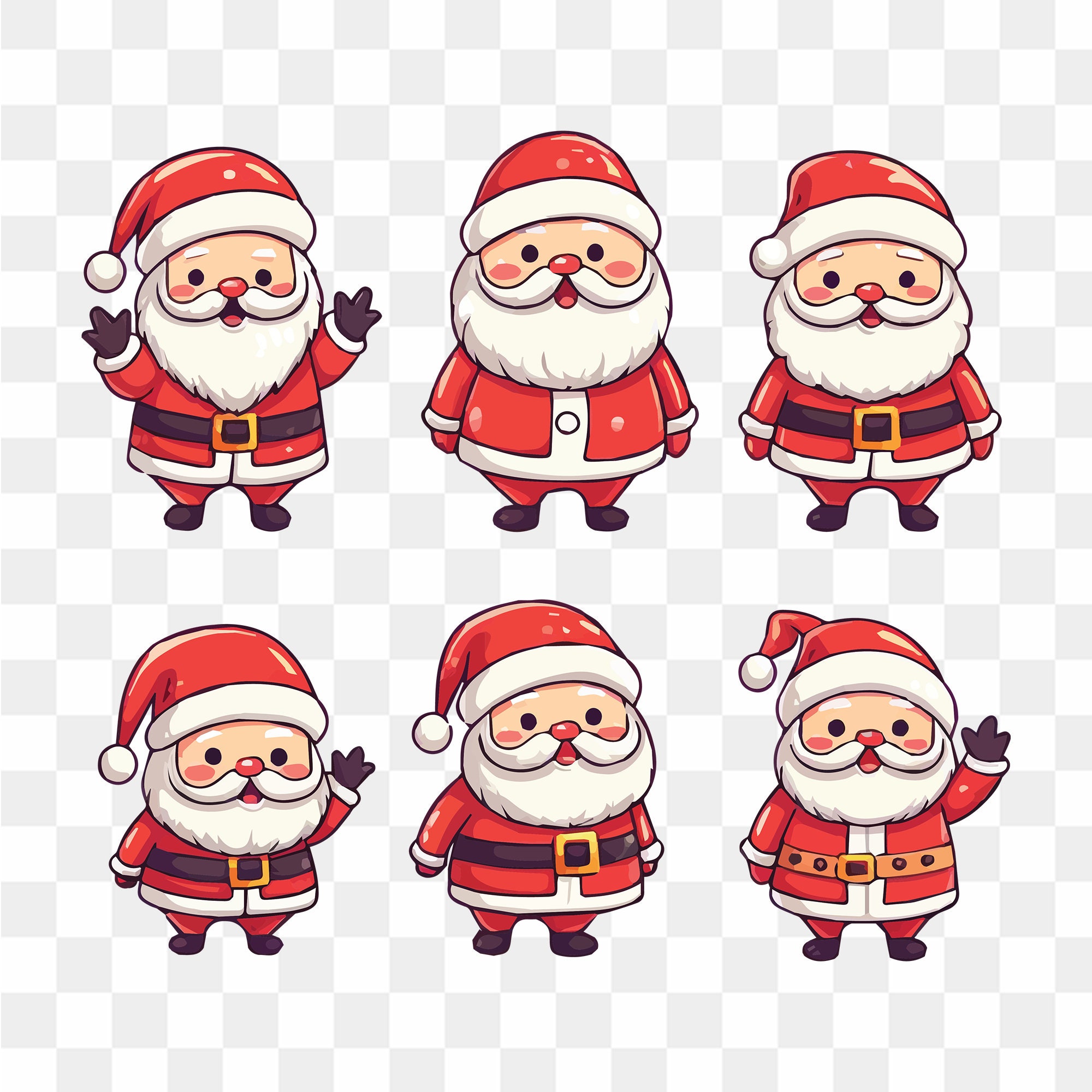 Premium Cute Santa Claus SVG Bundle, Cute Santa Claus PNG, Santa Claus ...