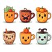 Premium Halloween Coffee Mugs PNG, Cute Halloween Cups SVG Downloadable ...