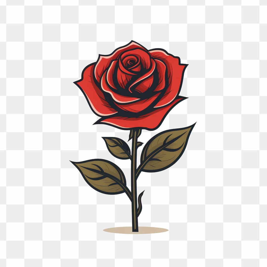 Premium Rose PNG, Rose SVG, Rose Graphic, Rose Tattoo Art, Rose ...