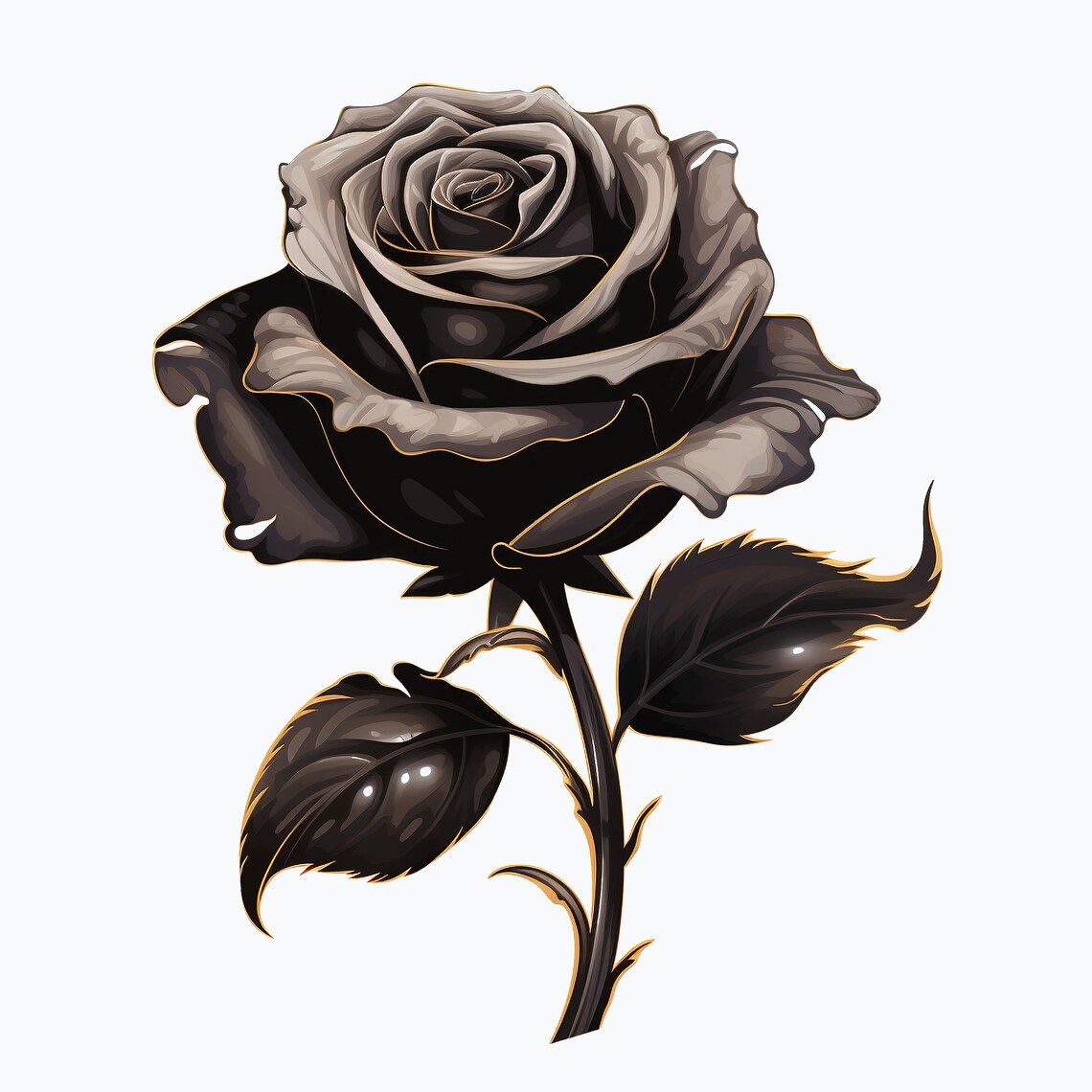 Premium Black Rose PNG, Rose SVG, Rose Graphic, Rose Tattoo Art, Rose ...