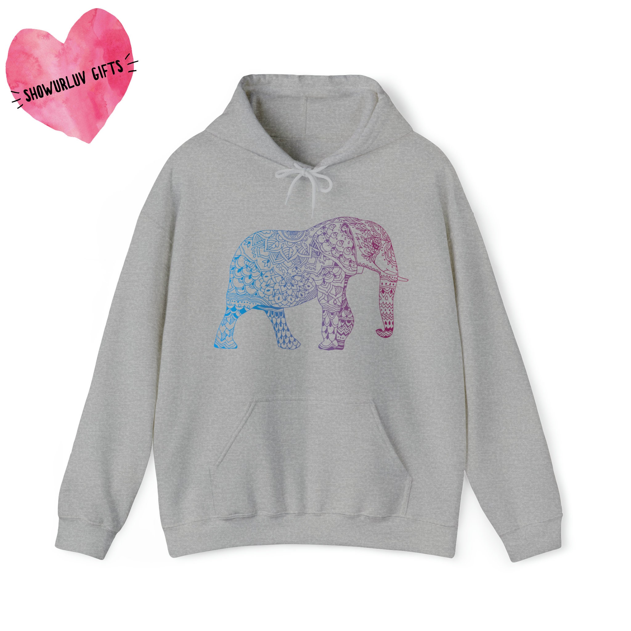 Colorful Elephant Hoodie Elephant Art Sweatshirt Gift for - Etsy