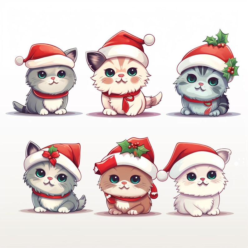 Premium Cute Xmas Kittens PNG, Christmas Cats SVG Cute Kids Xmas ...