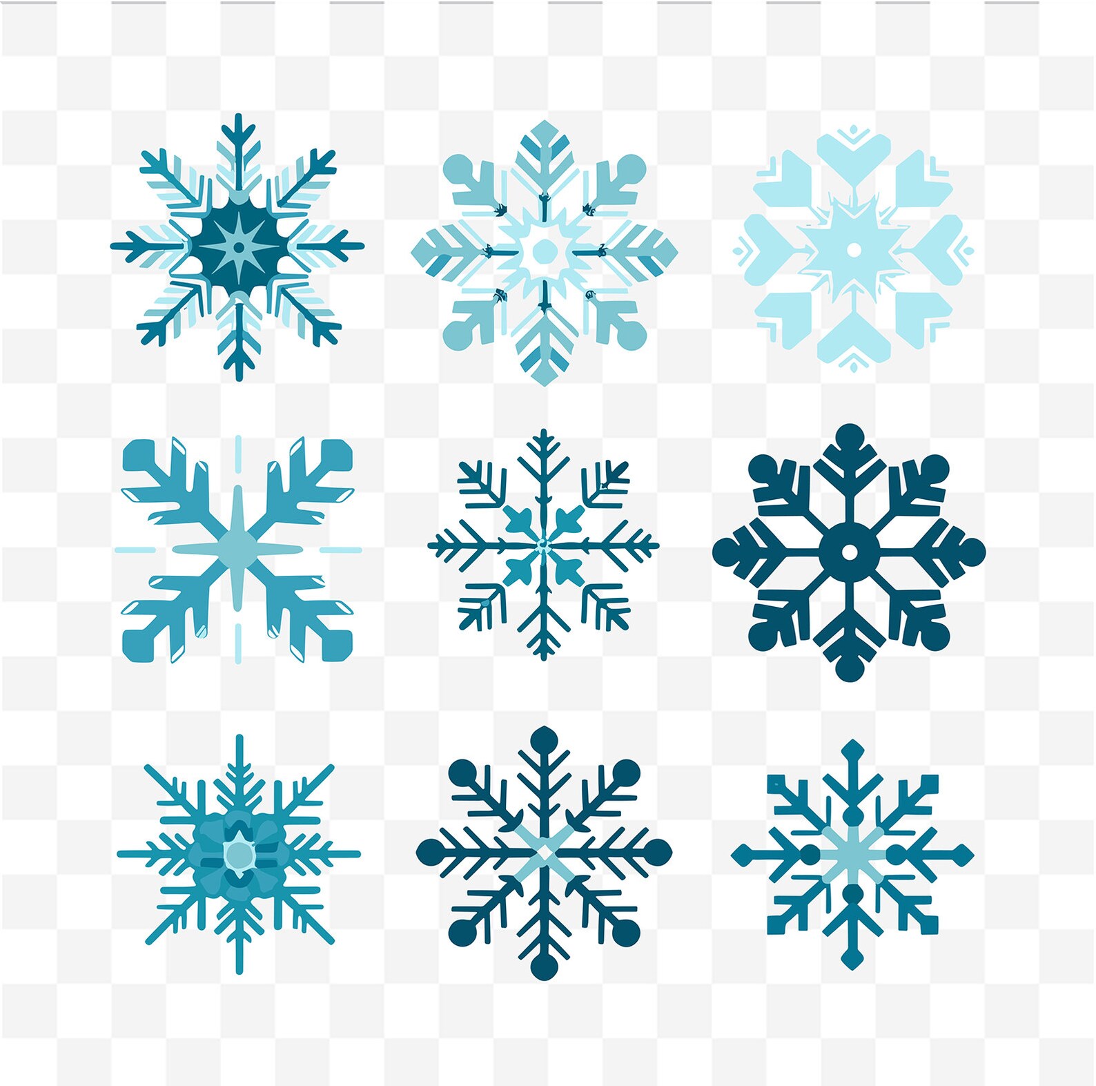 Premium Snowflakes PNG, Cute Xmas Snowflakes SVG Downloadable Clipart ...