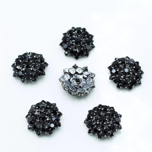Black Rhinestone Buttons - Etsy