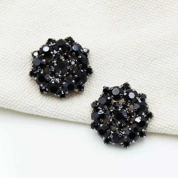Black Rhinestone Buttons - Etsy