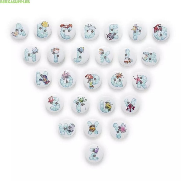 Alphabet Buttons - Etsy