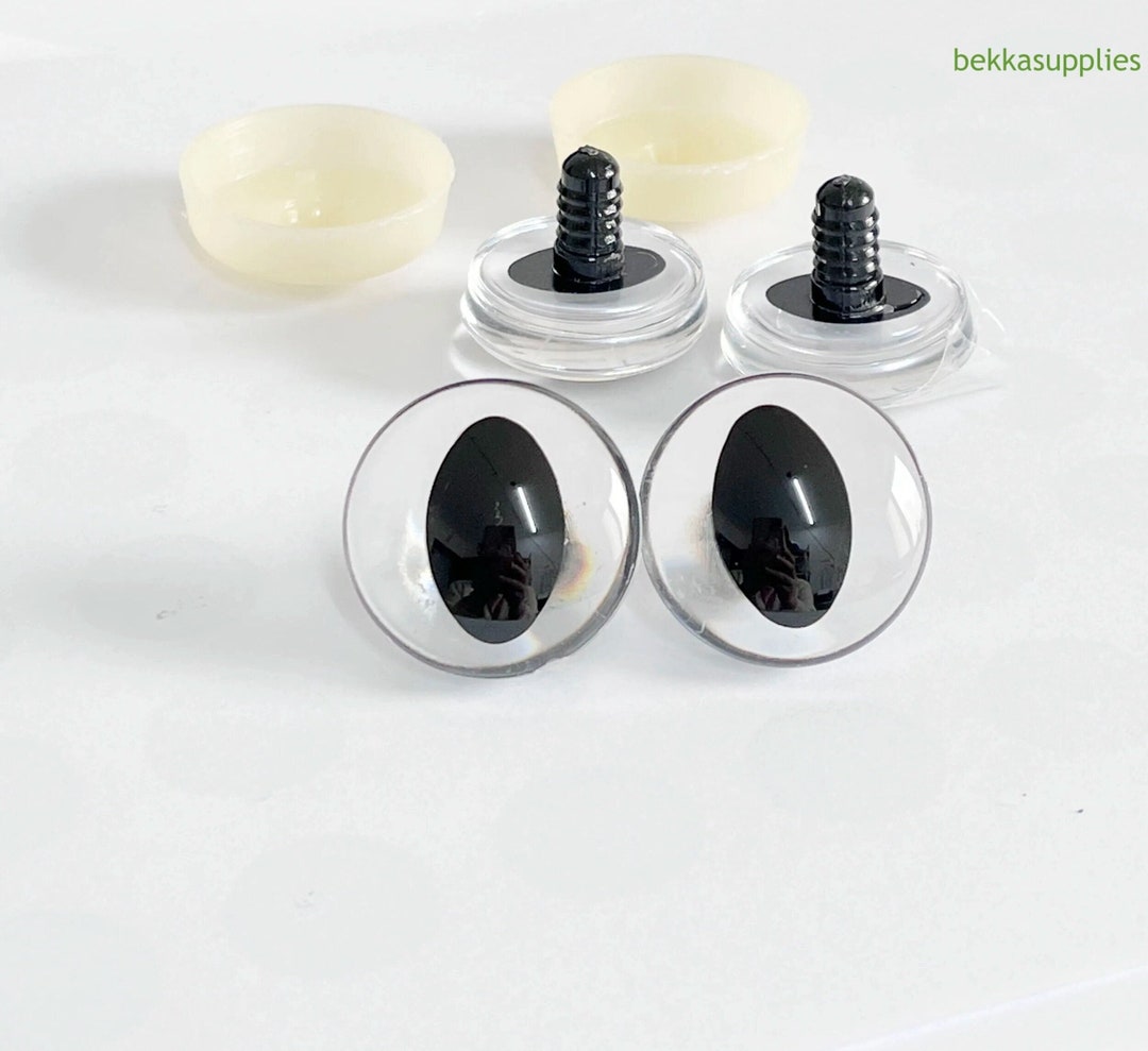10-12-14-16-18-20-25-30mm 3D Clear Cat Eyes With Washer - 10 Pairs #DIY ...