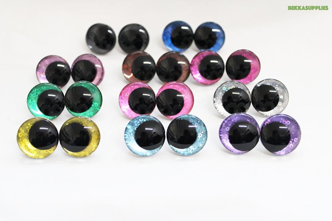 12-14-16-18-20-25-30mm20pcs10 Pairs Cartoon 3D Glitter Funny Toy Safety ...