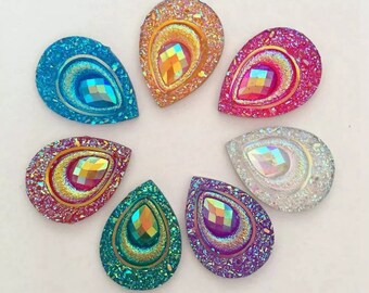 Flat Teardrop Button - Etsy