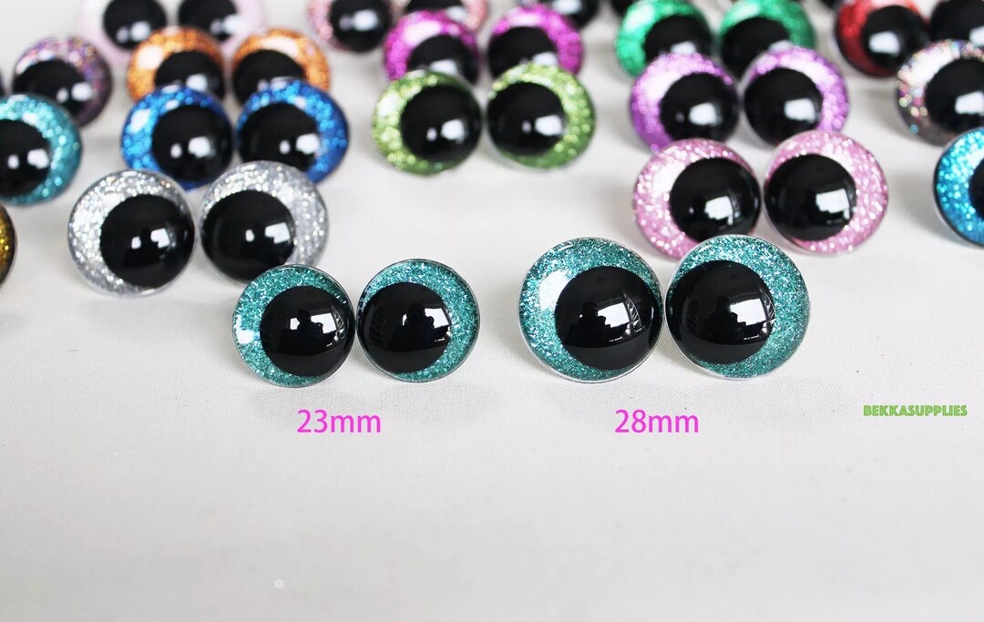 23mm 28mm 20pcs Cartoon Round Glitter Plush Funny Toy Eyes With Washer ...