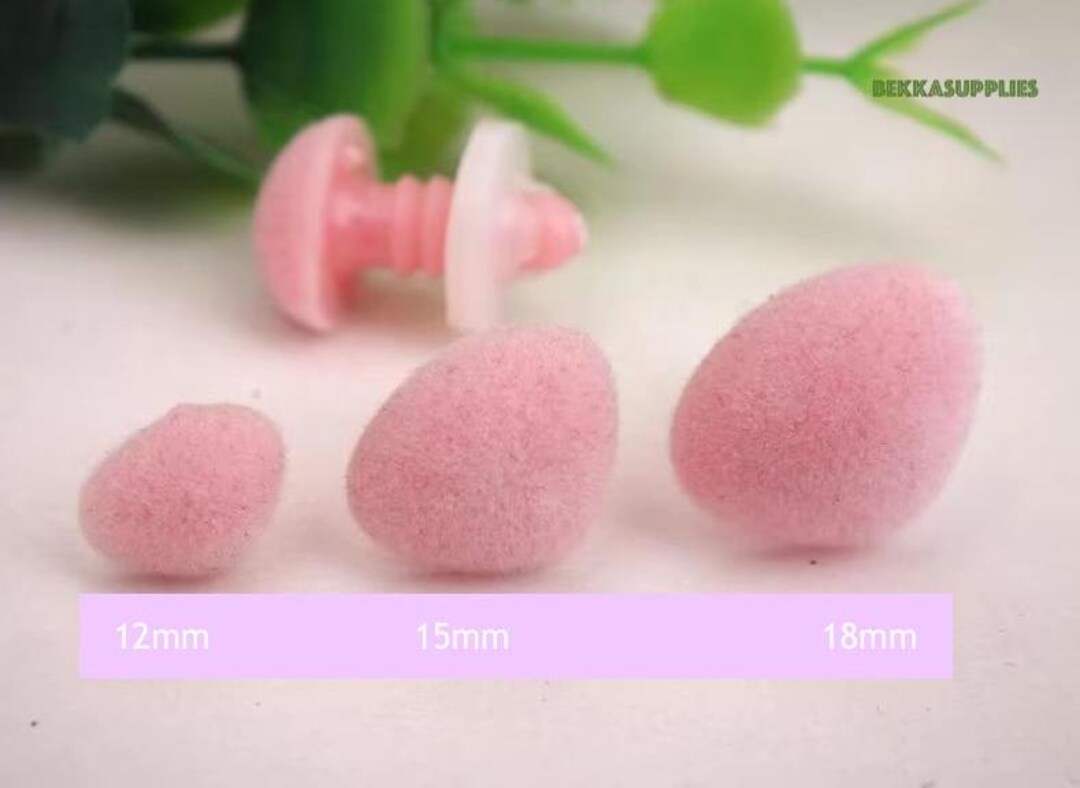 Mixed Size 12/15/18mm 30pcs - Pink Plush Toy Triangle Safety Velvet ...