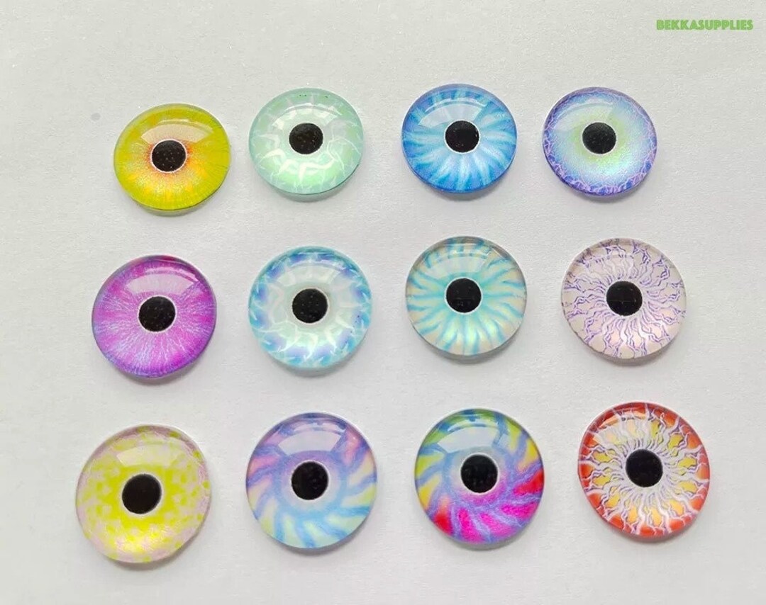 8mm 10mm 12mm 14mm 15mm 16mm 18mm 20mm 25mm [10pairs] Flat Back Toy ...