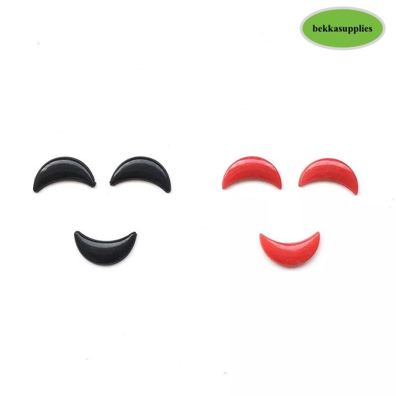 100pcs Red/black Doll Plastic Mouth Lip for Doll Plush Crochet Making ...