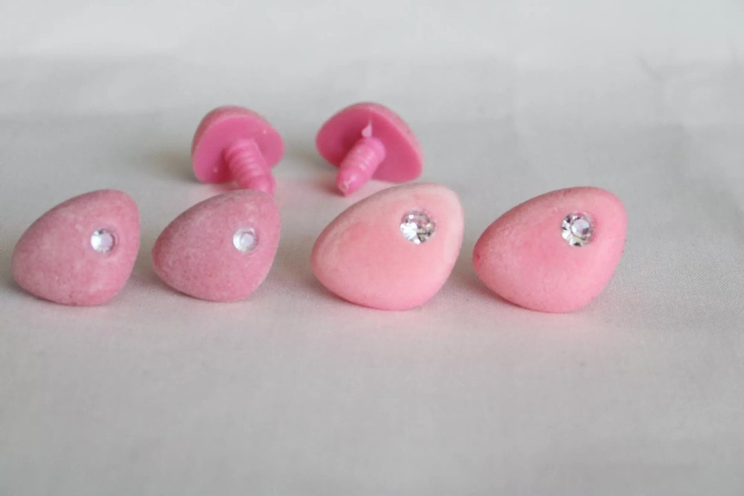 50pcs--size 30mm/35mm- Pink Plush Toy Triangle Safety Nose With Washer ...