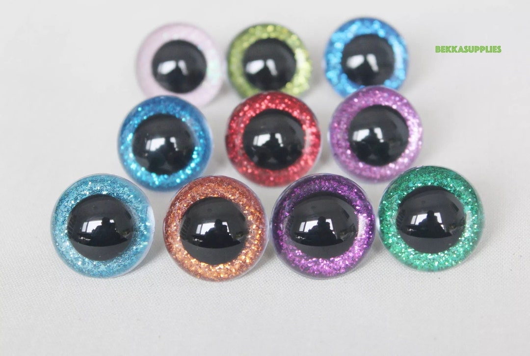 13-28mm 20pcs10 Pairs Round Glitter Plush Toy Safety Eyes DIY Amigurumi ...