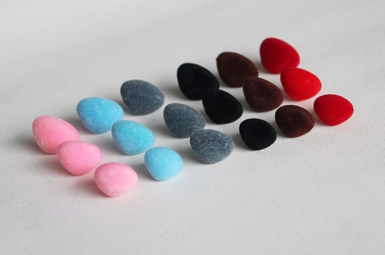 12-26mm 50pcs Flocking Triangular Plush Toy Safety Nose With Washers ...