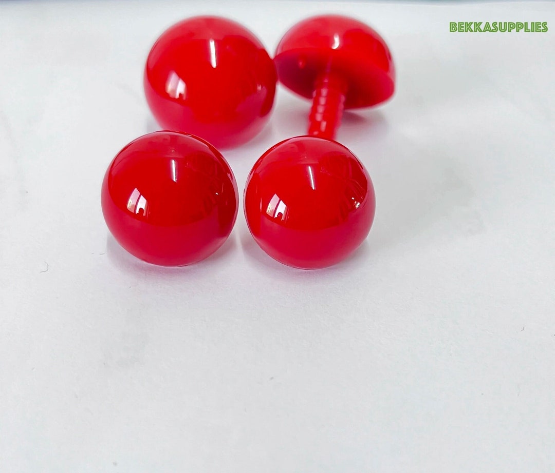 20pcs 24mm / 30mm Red Round Safety Nose/ Red Safety Eyes With Washer # ...