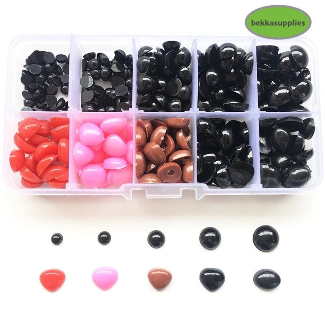 1 Box 330 Pcs Round Flat Eyes & Triangle Nose #toys Crochet Bear Dolls ...
