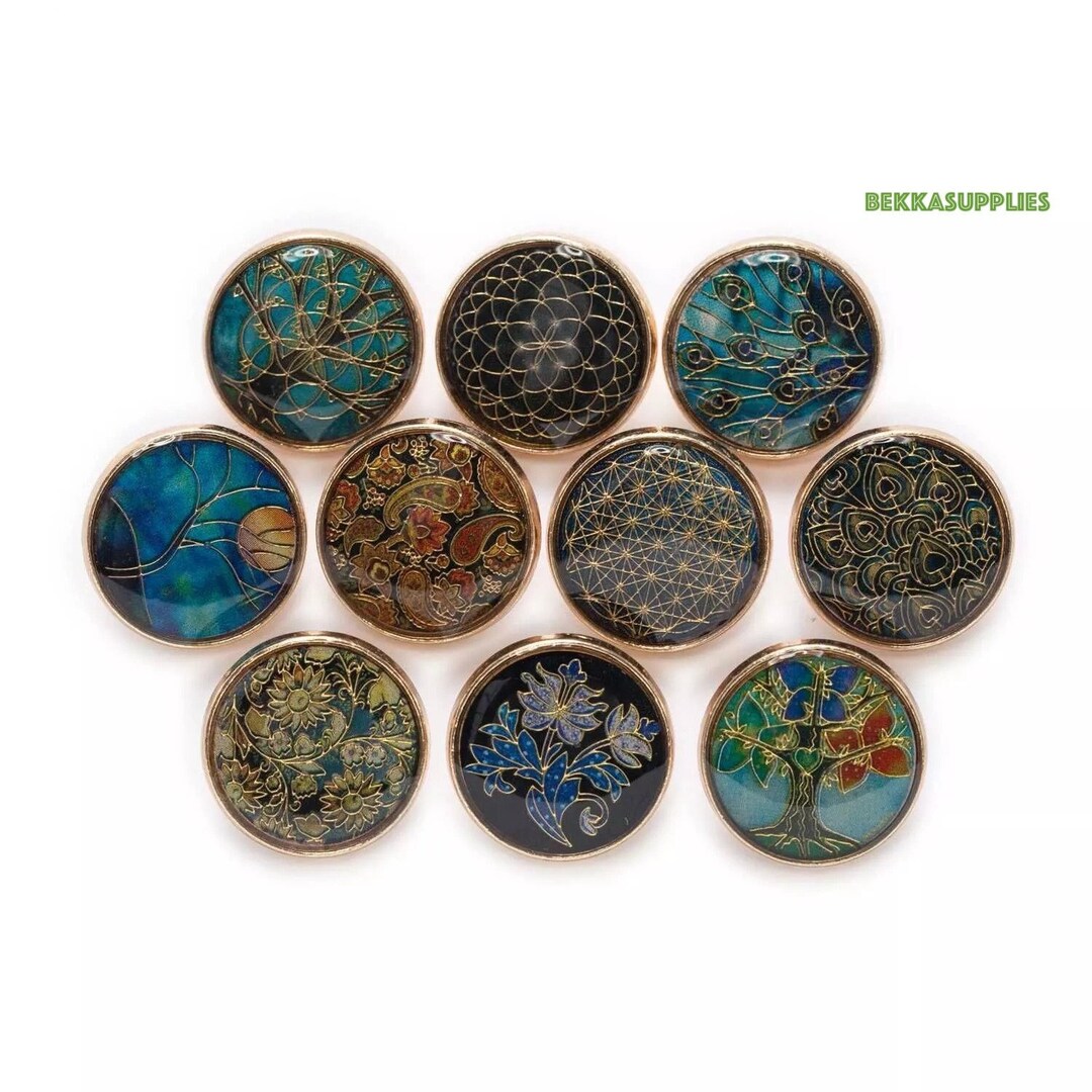 18mm - 5pcs Retro Style Metal Shank Button - DIY Sewing/crochet/knitted ...