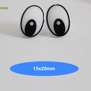 24pcs 10styles Funny Cartoon Safety Eyes With Washer Plastic Oval ...