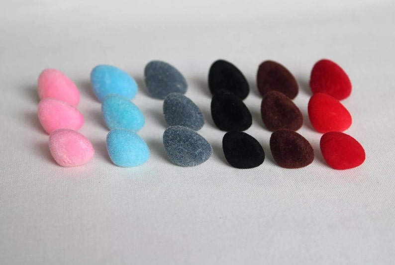 12-26mm 50pcs Flocking Triangular Plush Toy Safety Nose With Washers ...