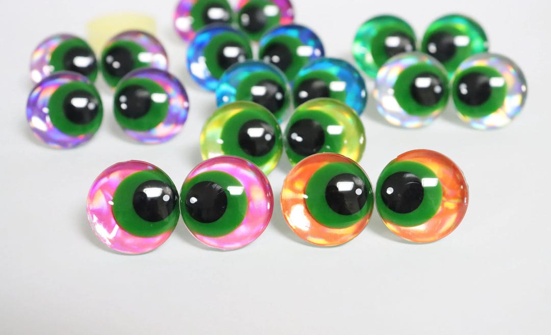 25mm Black Pupil 3D Cartoon Safety Eyes and a Dot Eyes in Assorted Back ...