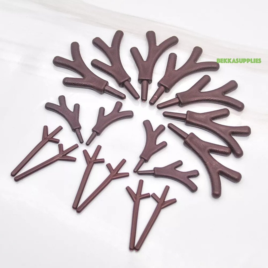 36pcs 3 Sizes - DIY Plastic Mini Snowman Hand Antler Branch- DIY ...