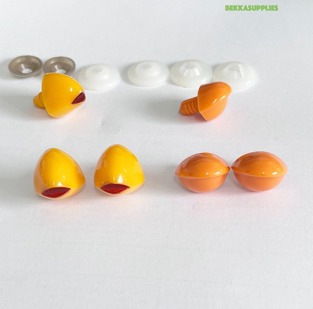 19x20mm 15x21mm 20pcs - Orange Colour Plush Stuffed Animal Toy Beak ...