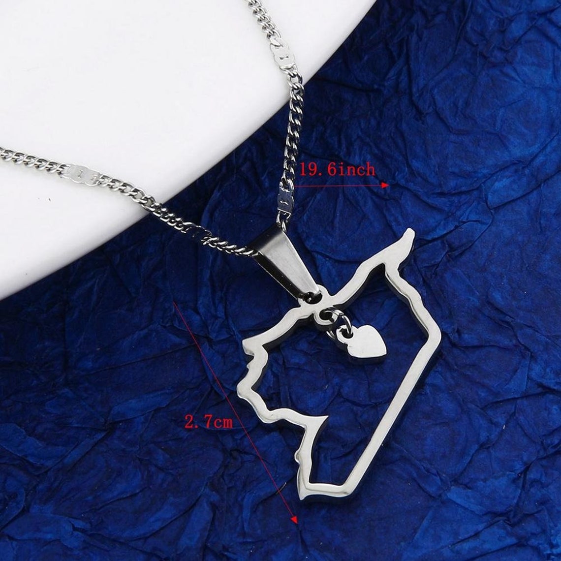 SYRIA Necklace 18K Gold Plated Map of Syrian Syrian Jewelry | Etsy