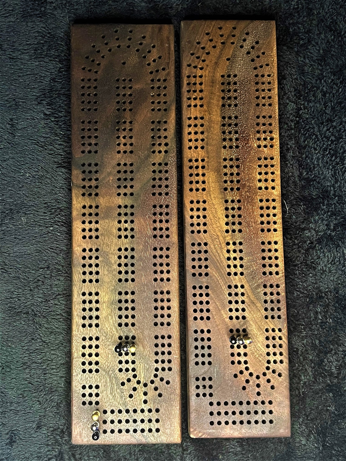 Walnut Cribbage Board With Pieces - Etsy