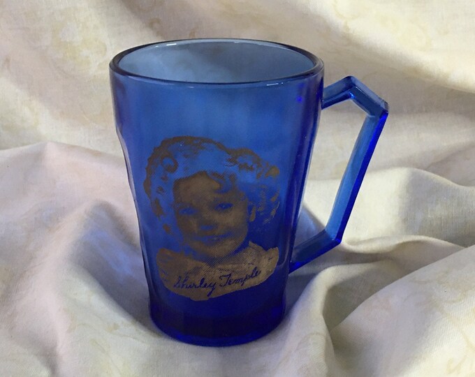 Cobalt Blue Shirley Temple Glass Collectible Vintage Collectible Etsy