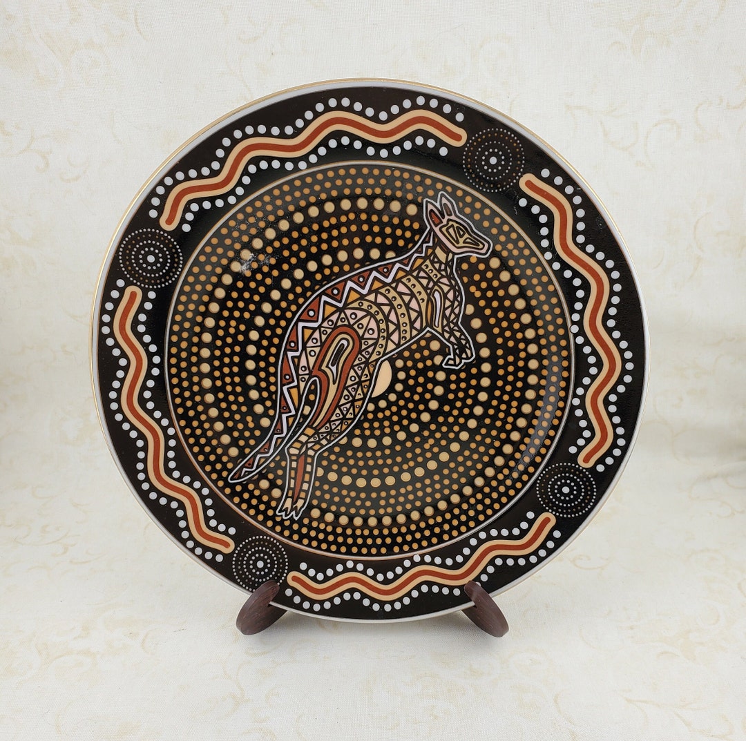 Decorative Kangaroo Davric Australian Plate - Etsy