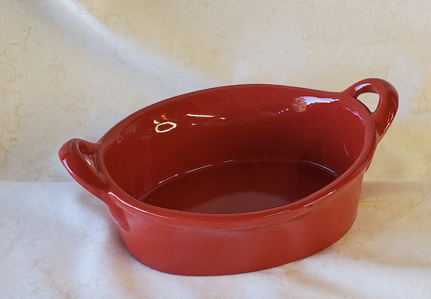 Vintage Red Oval Casserole/serving Dish Made in Italy, Collectible ...