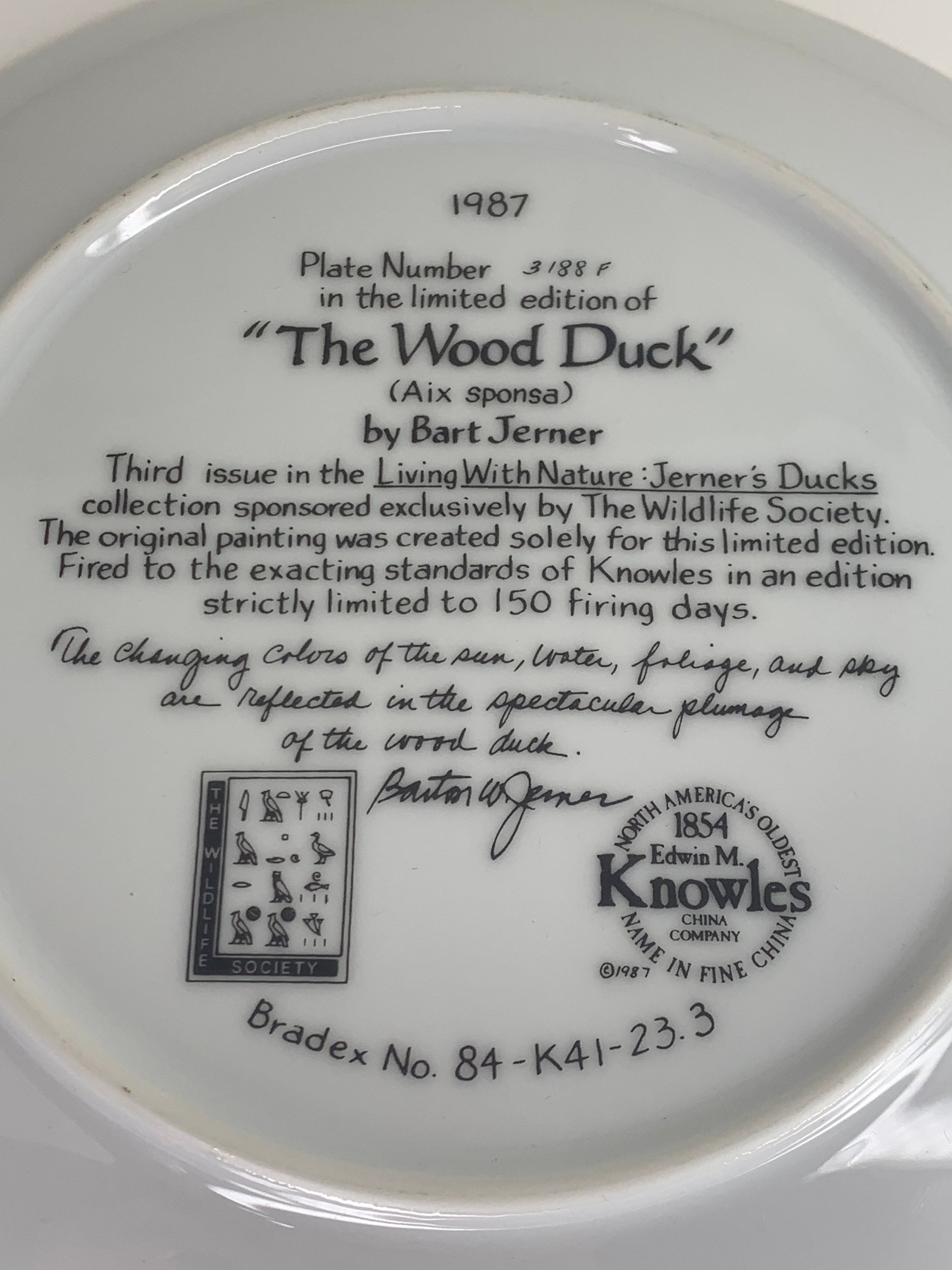 Bart Jenners the Wood Duck Collectible Plate - Etsy