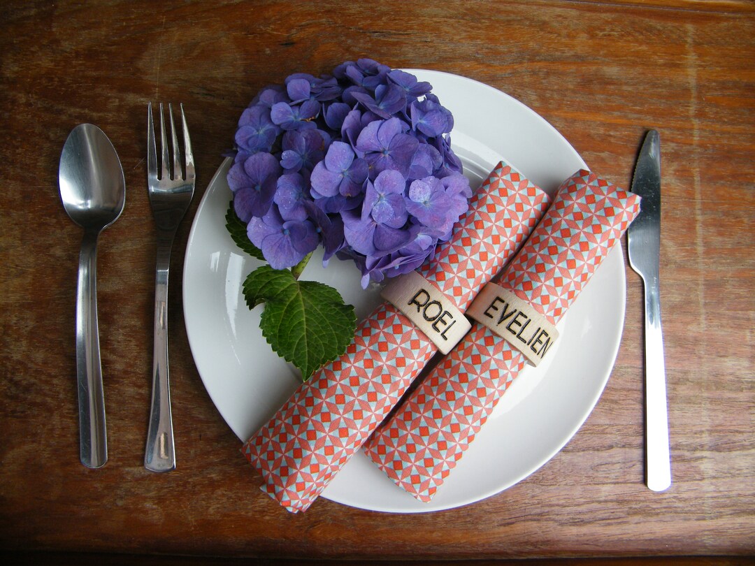 Bague de serviette, porte-serviette, bois, pyrographie, poêle à bois ...