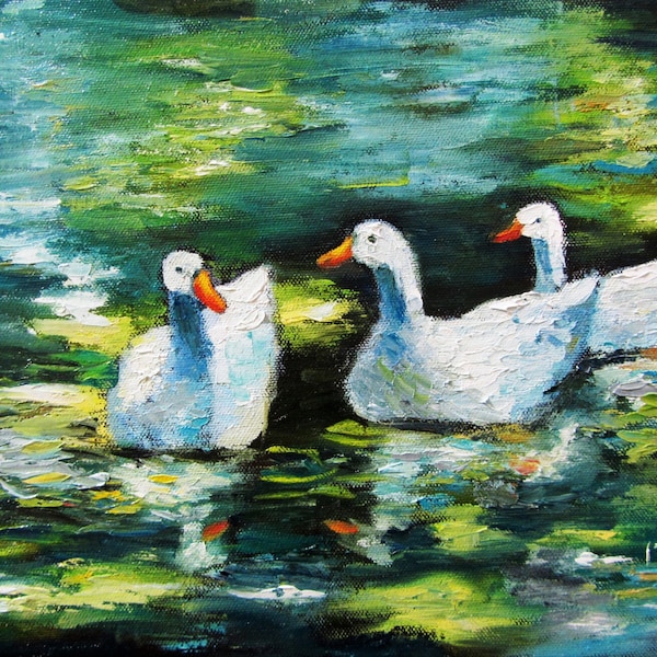 Duck Lake Abstract Painting - Etsy