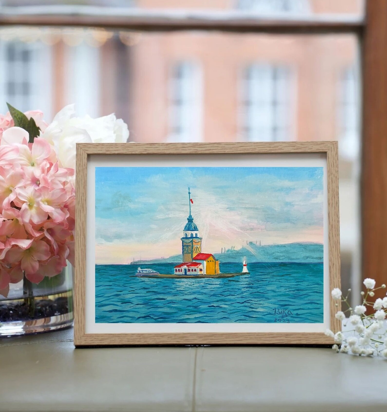 Maiden Tower Istanbul Original Painting Cityscape Available Artwork 8 ...