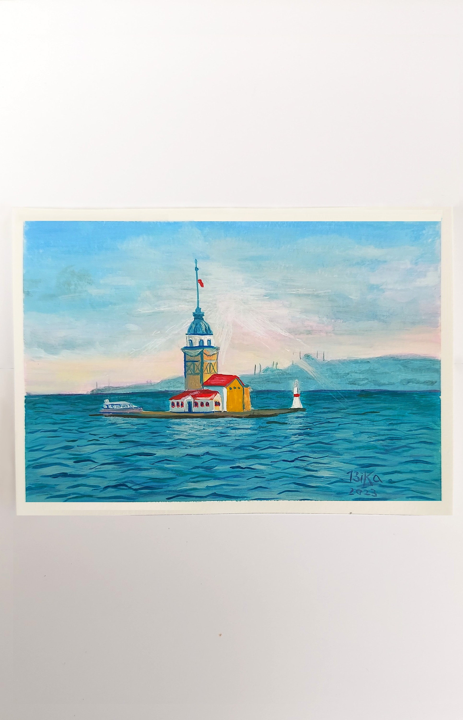 Maiden Tower Istanbul Original Painting Cityscape Available Artwork 8 ...