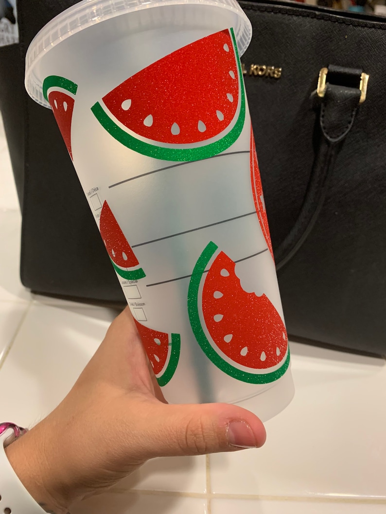 Watermelon Cup On In A Melon Starbucks Cups Personalized | Etsy