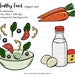 Healthy Food Clipart Set, Hand Drawn Food Clipart, Fruits and ...