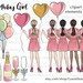 Birthday Girl - Clipart Set, Glam Birthday Party, Pastel, Romantic Girl ...