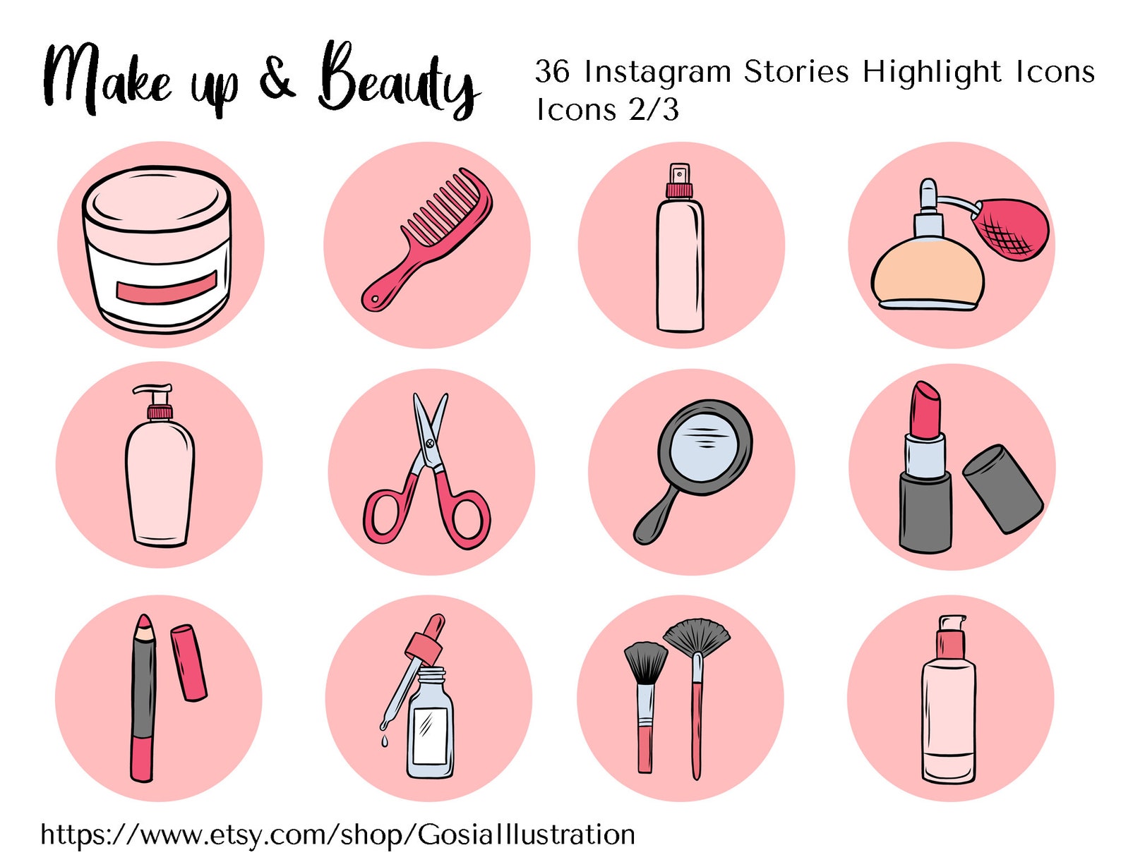 Make up & Beauty Icons, Instagram Highlight Icons, Instagram Story Icon ...