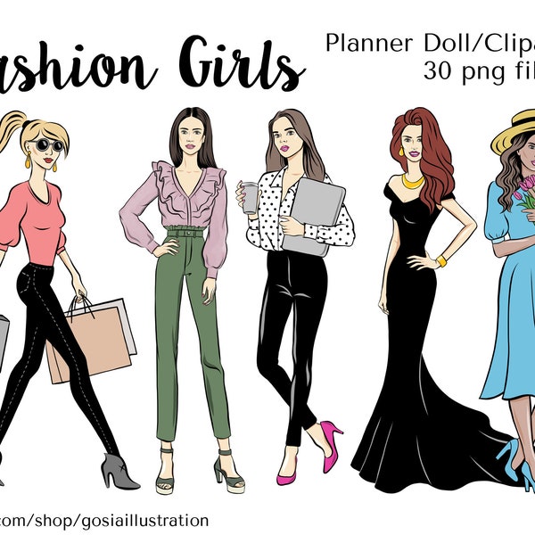 Fashion Girl Clipart - Etsy