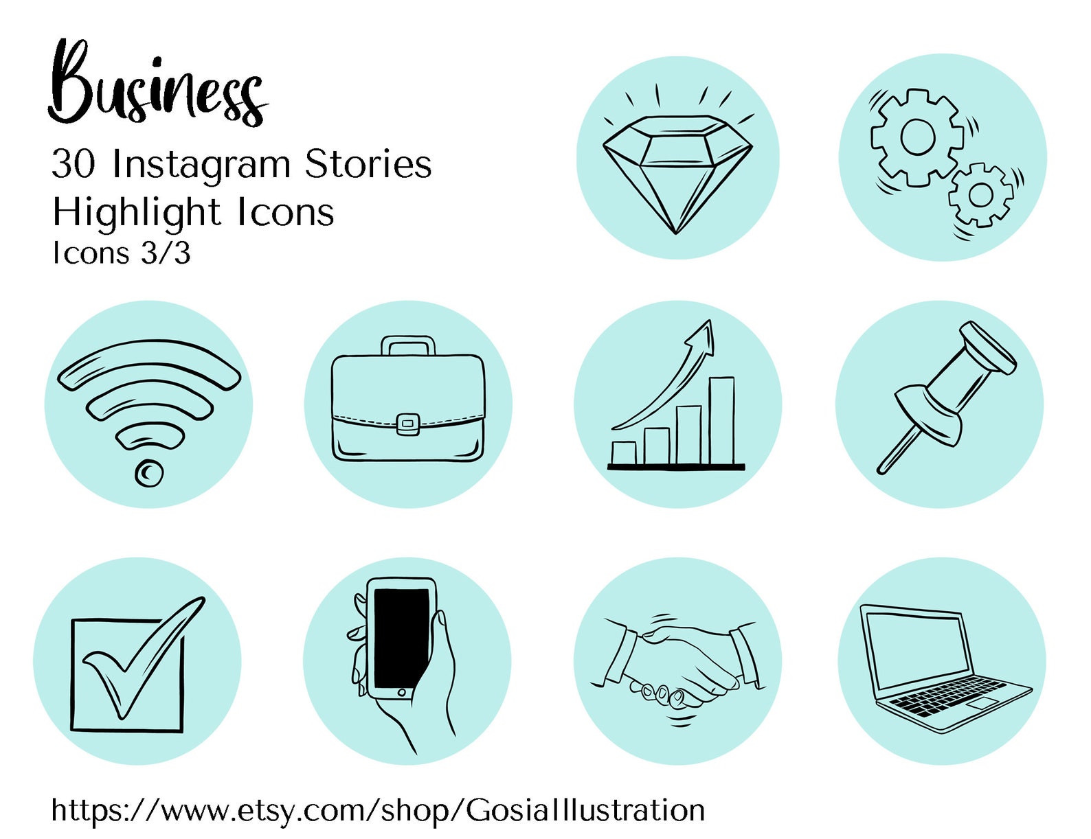 Business Instagram Highlight Icons, Hand Drawn Instagram Highlight ...