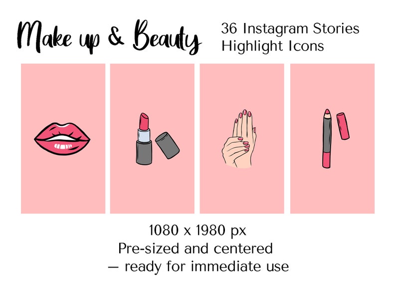 Make up & Beauty Icons, Instagram Highlight Icons, Instagram Story Icon ...