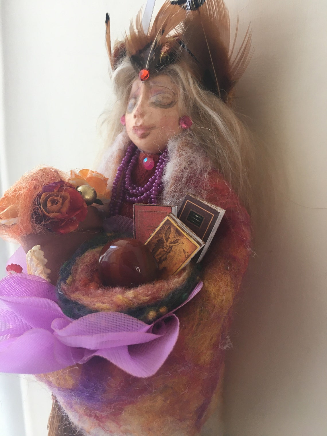 FFREYA: One of a Kind Welsh Fairy Sculpture Handmade Art Doll Gift for ...